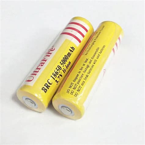 Ultra Fire 18650 3 7V 5000mAH Lithium Rechargeable Battery Yellow