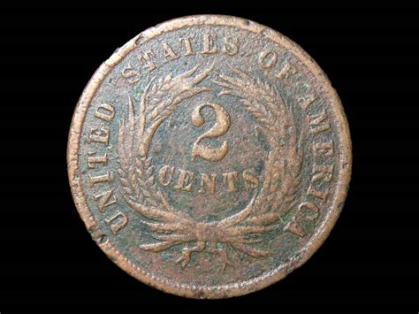 1865 Civil War Era Two Cent Coin Great Condition Obsolete 2 Cent