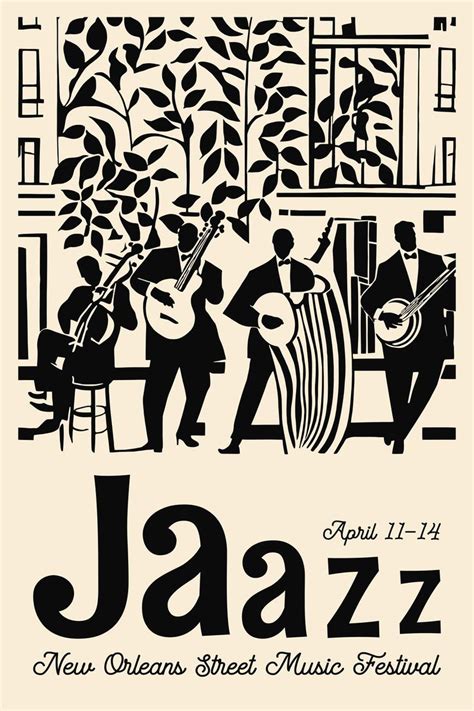 New York City Street Jazz Music Fest Wall Art Jazz Poster Music