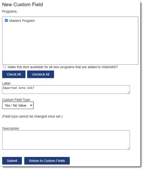 Creating Custom Fields Liaison
