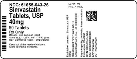 Fda Label For Simvastatin Tablet Film Coated Oral Indications Usage And Precautions