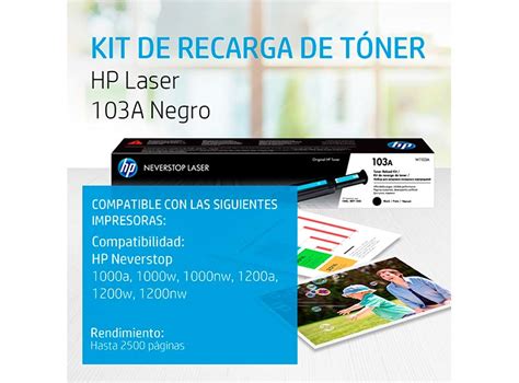 Ripley KIT DE RECARGA TONER HP 103A ORIGINAL NEGRO NEVERSTOP W1103A