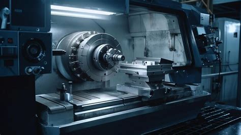 Premium AI Image Cnc Metal Milling Lathe Machine In Metal Industry