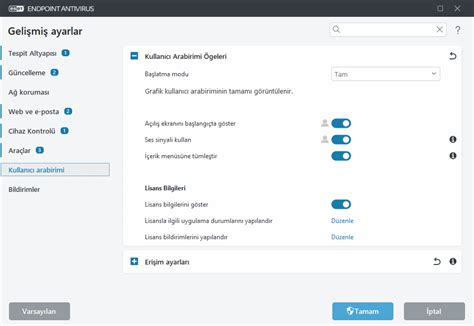 Kullanıcı Arabirimi öğeleri Eset Endpoint Antivirus Eset Online Yardım