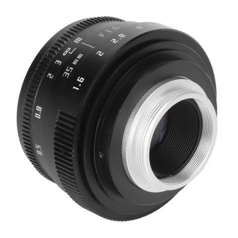 Manual Lens C Mount 35mm F16 Lens Black For Mirrorless Camera