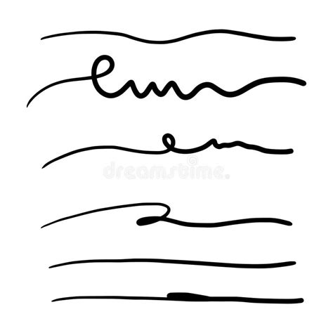 Vector Collection Of Hand Drawn Lines Brush Lines Underline Stock Vector Illustration Of
