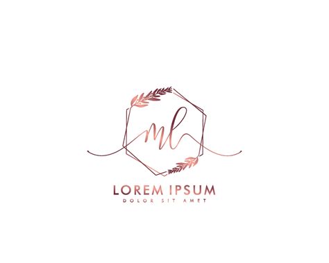 Initial ML Feminine Logo Beauty Monogram And Elegant Logo Design Handwriting Logo Of Initial