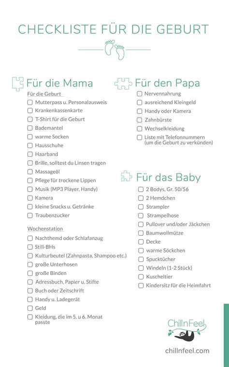 Kliniktasche packen für Mama Papa u Baby inkl Checkliste 2020