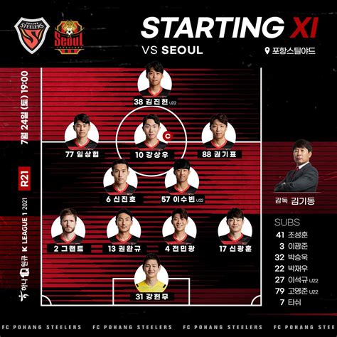 Fc서울vs포항스틸러스 선발라인업 세리에매니아