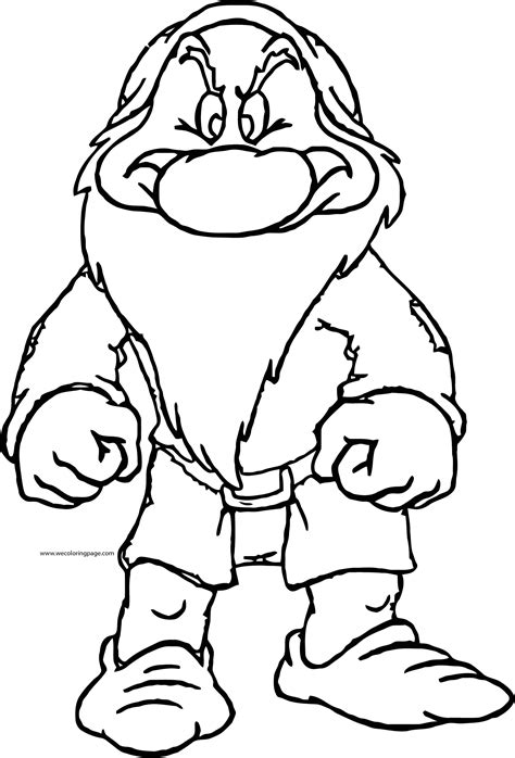 Snow White Disney Grumpy Coloring Page 10