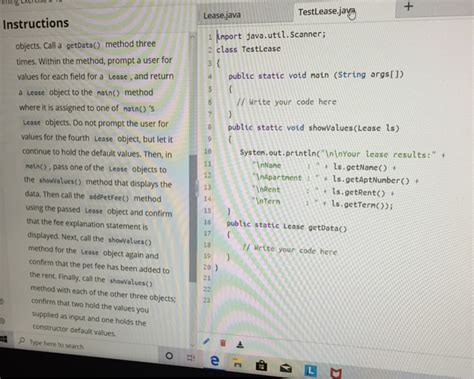 Solved Leasejava Testleasejava 1 Class Lease Private