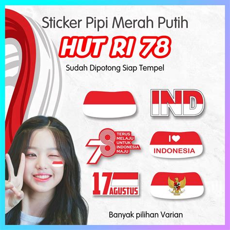 Jual Sticker Pipi Bendera Merah Putih 10pcs Stiker Kemerdekaan RI