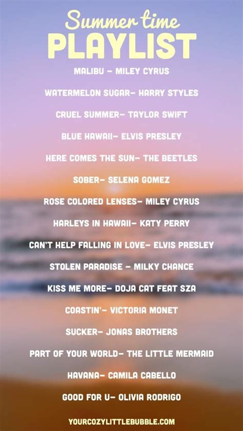 summer playlist ideas | summer songs