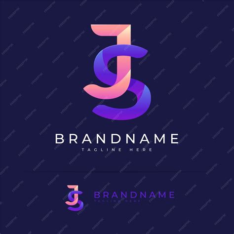 Diseño De Logotipo De Monograma Js Degradado Vector Gratis