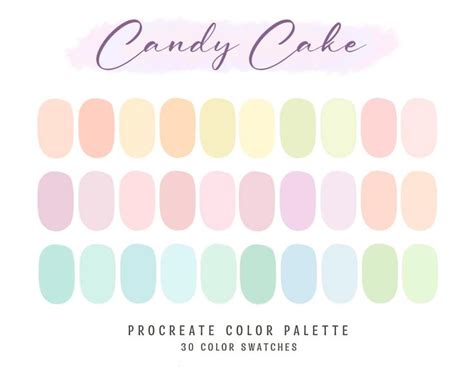 Paleta De Colores Candy Cake Procreate Códigos Hex Paleta De Colores
