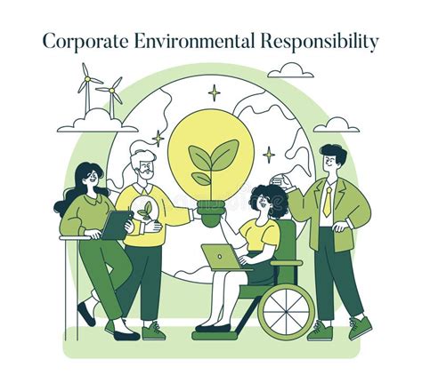 Ecosystem Conservation Flat Vector Illustration Stock Illustration