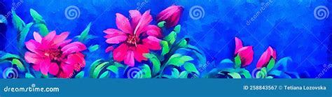 Horizontal Banner For Website Design Digital Drawing Of Beautiful