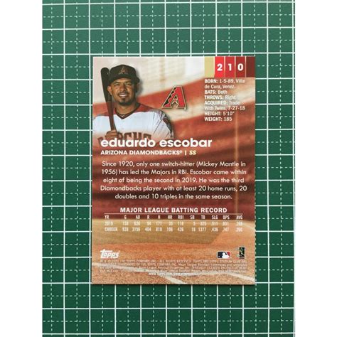 ★topps Mlb 2020 Stadium Club 210 Eduardo Escobar Arizona Diamondbacks