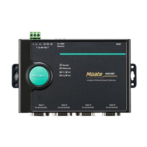 MODBUS MOXA MGate MB3480 Gateway MODBUS TCP RTU
