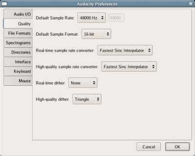 Linux How To Change Your Audacity Preferences To Record VoxForge Speech Audio Voxforge Org