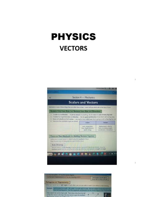 Vectors Physics Pdf Euclidean Vector Force