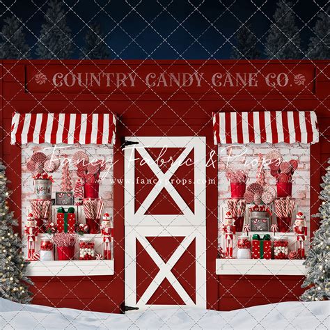 Country Candycane Store Fancy Fabric And Props