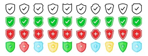 Premium Vector Set Of Security Shield Icons Security Shields
