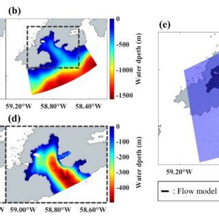 Grid A C And Bathymetry B D Of The First Nested A