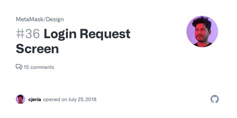 login request screen · issue 36 · metamask design · github