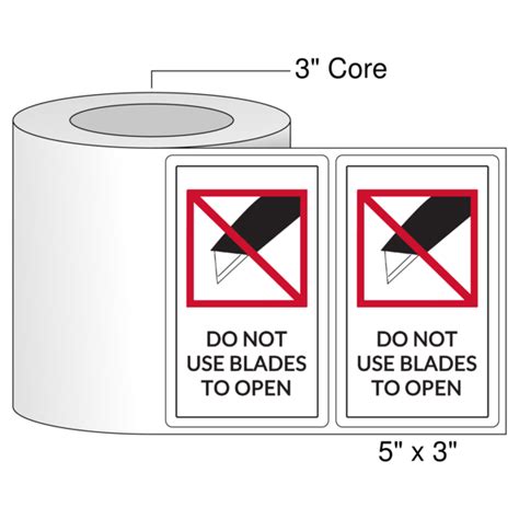 5 X 3 Do Not Use Blades To Open Labels White Paper St6741wd