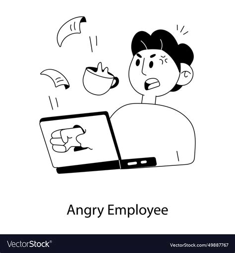 Angry Employee Royalty Free Vector Image Vectorstock