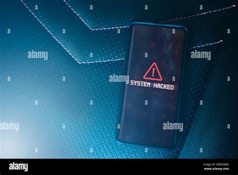 Flat Lay Photo Of Smartphone With System Hacked Alert On Screen