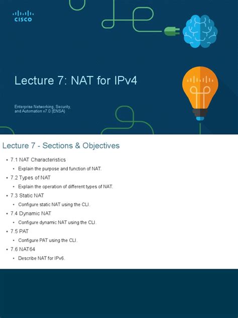 Lecture 7 Nat For Ipv4 Enterprise Networking Security And Automation V70 Ensa Pdf Ip