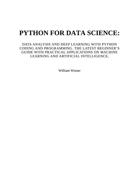 Solution Python For Data Science Data Analysis And Deep Learning With