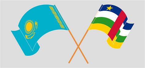 カザフスタンと中央アフリカ共和国の旗を交差し手を振る イラストレーションのベクターアート素材や画像を多数ご用意 イラストレーション