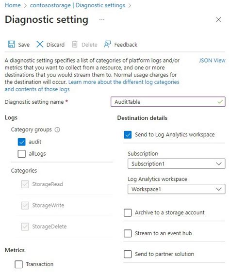 Not Seeing Storage Account Table Create And Delete Actions In Activity