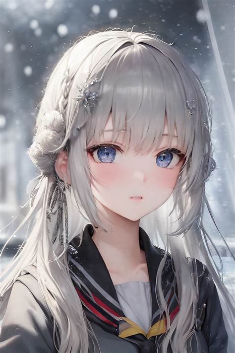 白雪插画师有卷的ai绘图jk少女插画图片 Bobopic