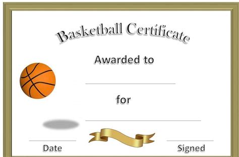 Free Printable Basketball Certificates Download Certificate Of