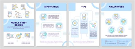Premium Vector Mobile First Design Process Turquoise Brochure Template