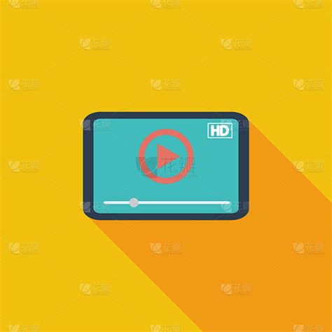 视频播放器平面图标。