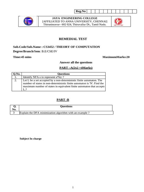 Remedial Test 1 Pdf