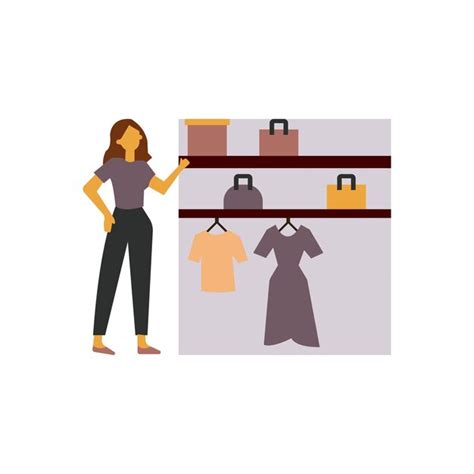 Premium Vector The Girl Is Standing By Her Closet