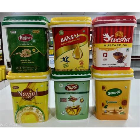 Multicolour 15l Edible Oil Square Container At Best Price In Surat