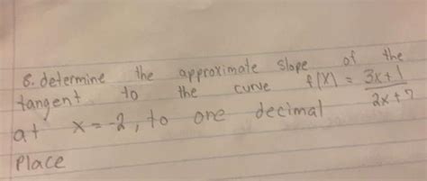 Solved 8 Determine The Approximate Slope Of The Tangent To