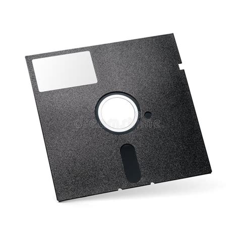 Black 525 Inch Retro Floppy Disk Or Diskette Isolated On White