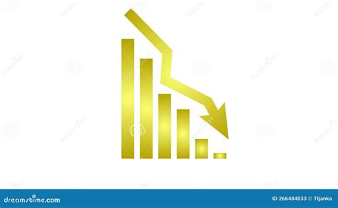 Animated Golden Recession Chart Of Financial Decline With A Trend Line
