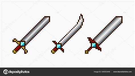 Set Weapons Pixel Art Stock Vector By ©vectorspace 549303446