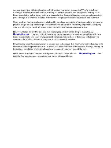 Thesis Manuscript Writing Pdf Leadership Thesis