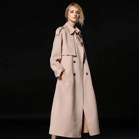 2018 Autumn And Winter New High End Double Sided Cashmere Coat Womens