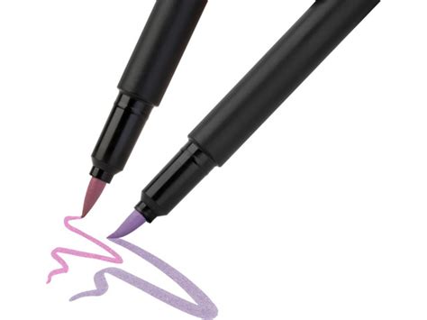 Black Edition Felt Tip Pen W Soft Brush Nib Pastel 6pcs Fc 116453